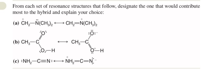 Solved From each set of resonance structures that follow, | Chegg.com