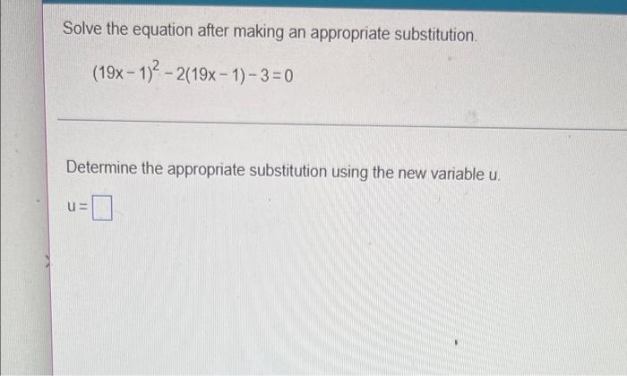 Solved Solve the equation after making an appropriate | Chegg.com