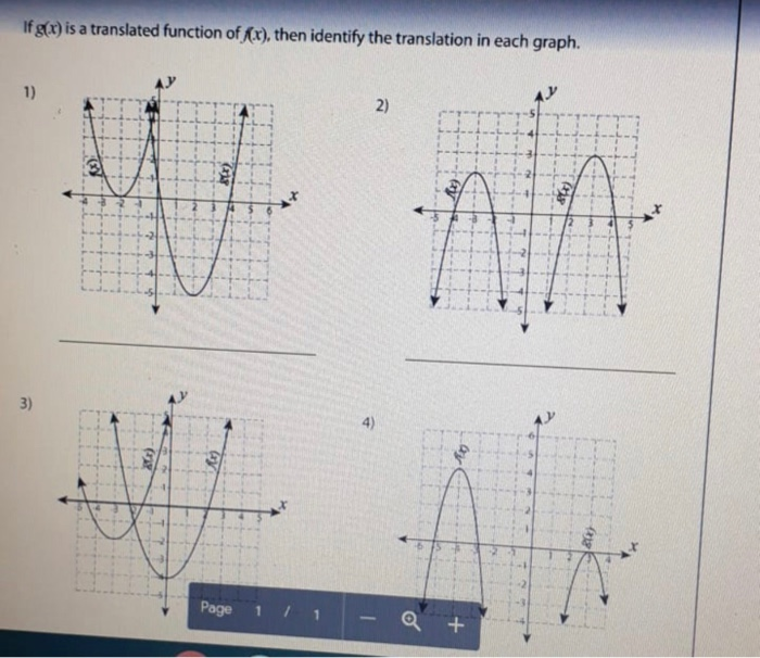Solved If g(x) is a translated function of f(x), then | Chegg.com