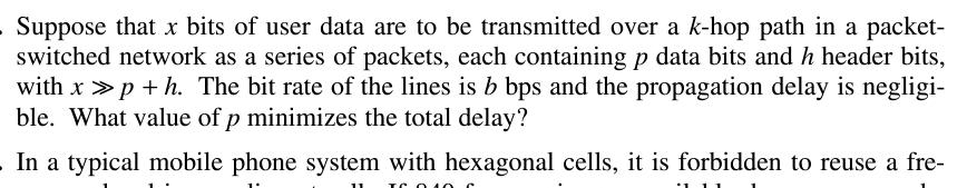 Solved Suppose that x ﻿bits of user data are to be | Chegg.com