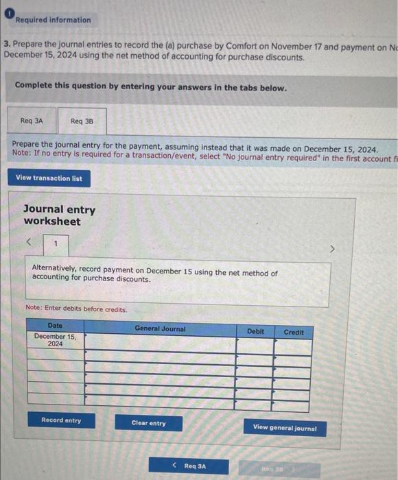 Solved Required information Exercise 8-11 (Algo) Trade and | Chegg.com