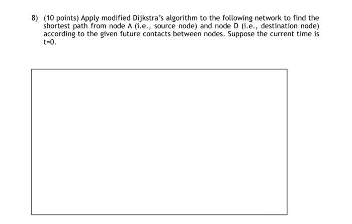 Solved 8) (10 points) Apply modified Dijkstra's algorithm to | Chegg.com Solved 8) (10 points) Apply modified Dijkstra's algorithm to | Chegg.com
