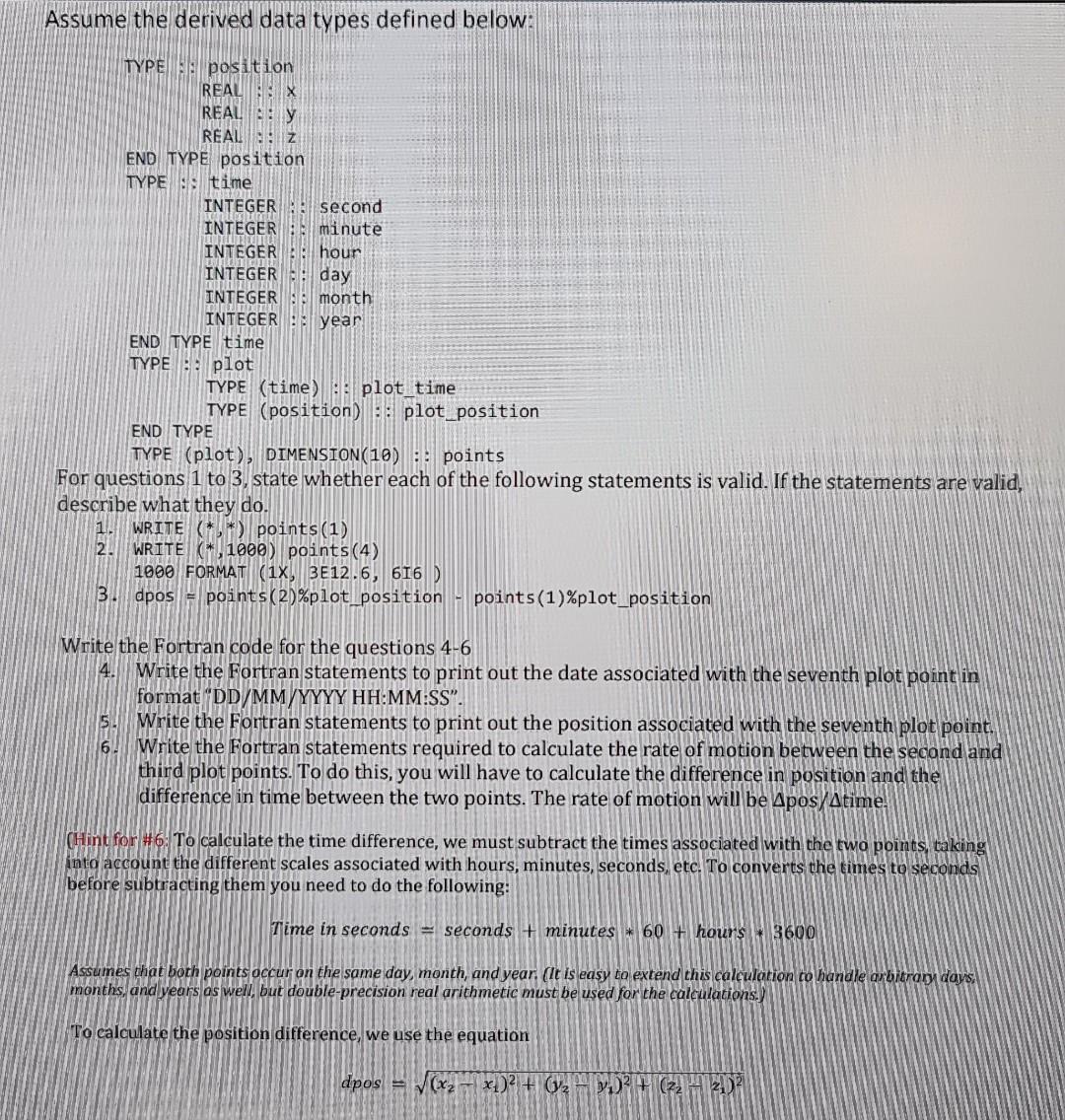 Solved Assume the derived data types defined below: hour | Chegg.com