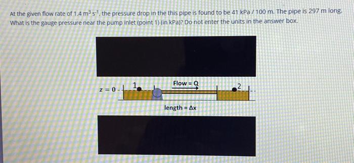 Solved At the given flow rate of 1.4 m3 s−1, the pressure | Chegg.com