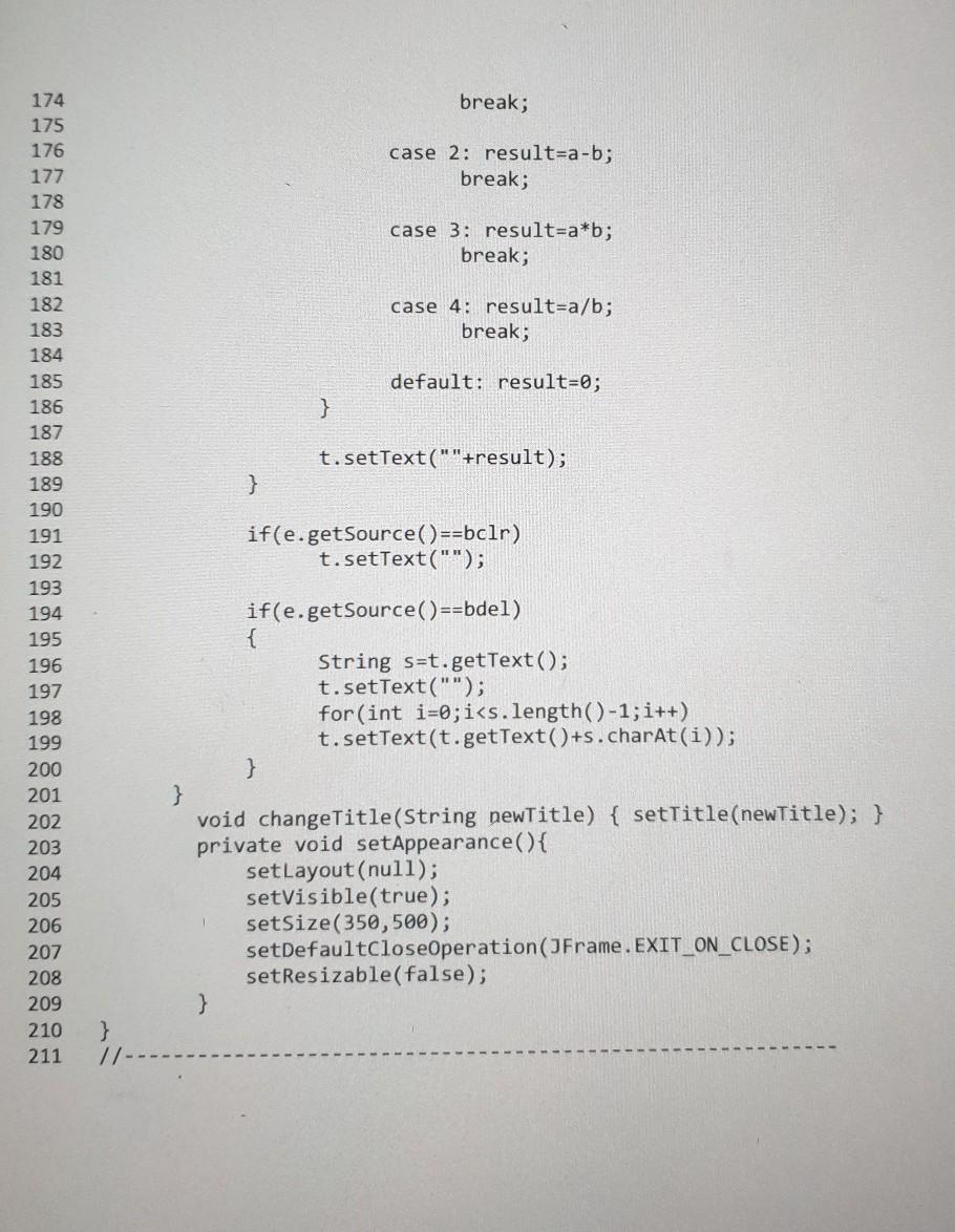 Solved Use UMLs of ActionListener, JFrame, and a code of a | Chegg.com