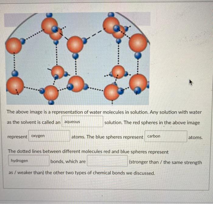 Solved The above image is a representation of water | Chegg.com