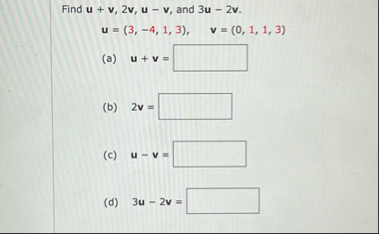 Solved Find u v,2v,u-v, ﻿and | Chegg.com