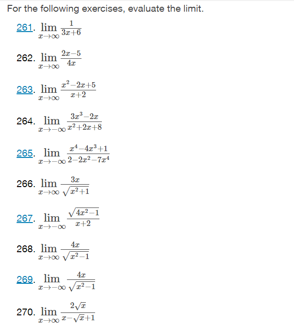 Solved For the following exercises, evaluate the | Chegg.com