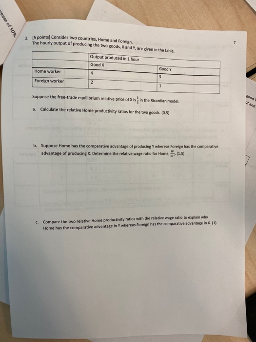 Solved rease of 50%. 2. 15 points Consider two countries, | Chegg.com