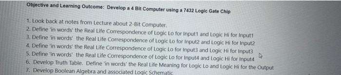 Solved Objective and Learning Outcome: Develop a 4 Bit | Chegg.com