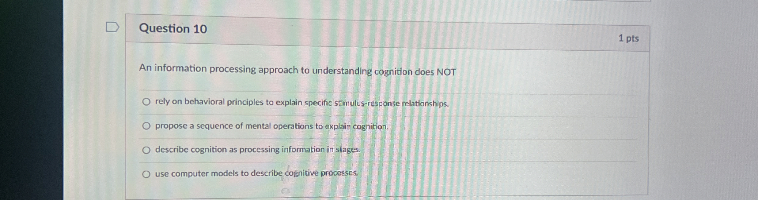 Solved Question 101 ﻿ptsAn information processing approach | Chegg.com
