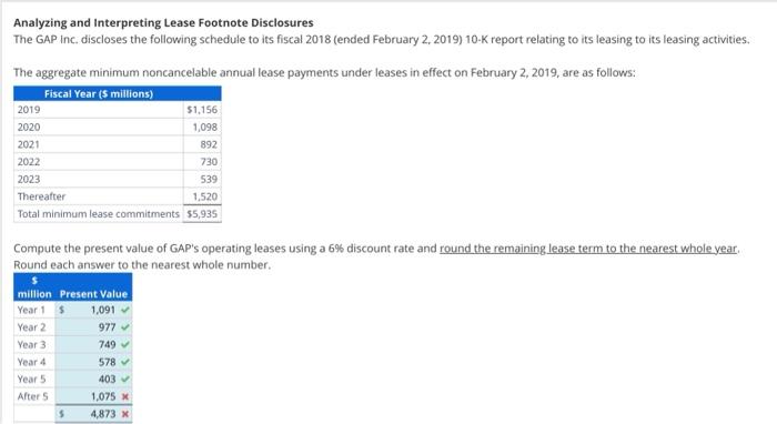 Solved Analyzing and Interpreting Lease Footnote Disclosures | Chegg.com
