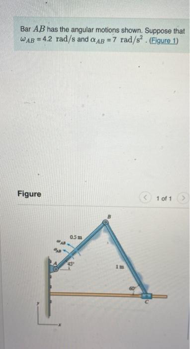 Solved Bar AB has the angular motions shown. Suppose that | Chegg.com