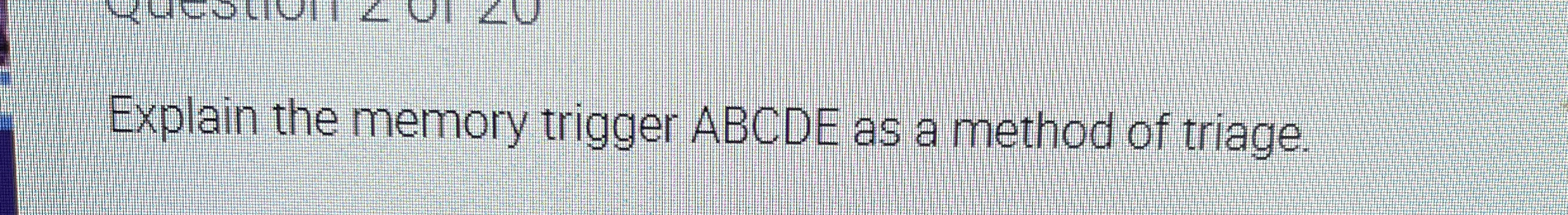 Solved Explain the memory trigger ABCDE as a method of | Chegg.com
