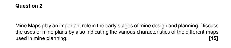 Solved Mine Maps play an important role in the early stages | Chegg.com