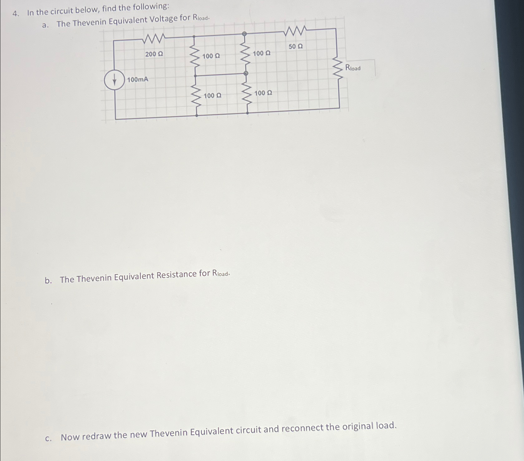 Solved In the circuit below, find the following:a. ﻿The | Chegg.com