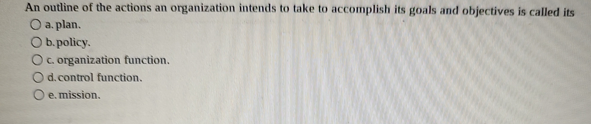 Solved An outline of the actions an organization intends to | Chegg.com
