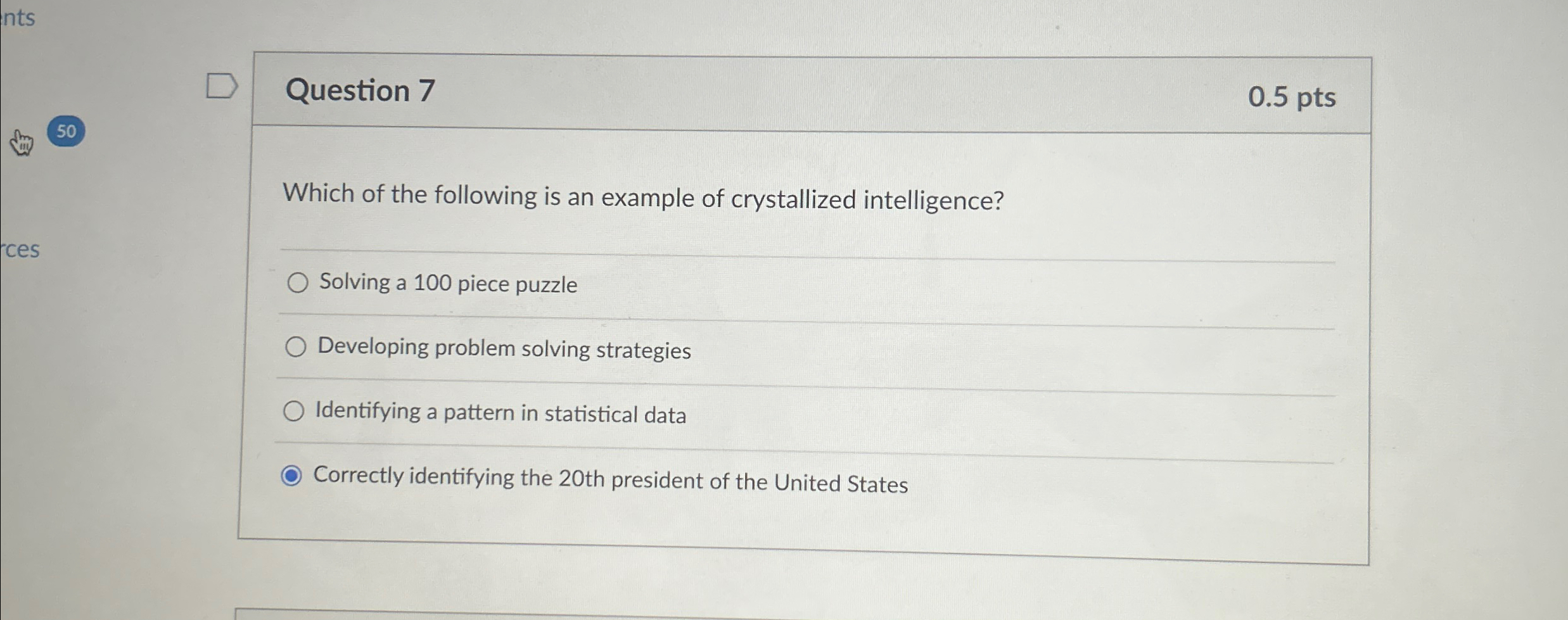 Solved Question 70.5ptsWhich of the following is an example | Chegg.com