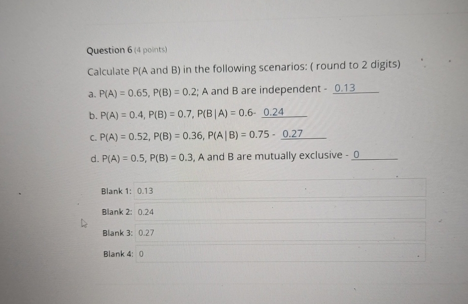 Solved Question 6 (4 ﻿points)Calculate and B ) ﻿in the | Chegg.com