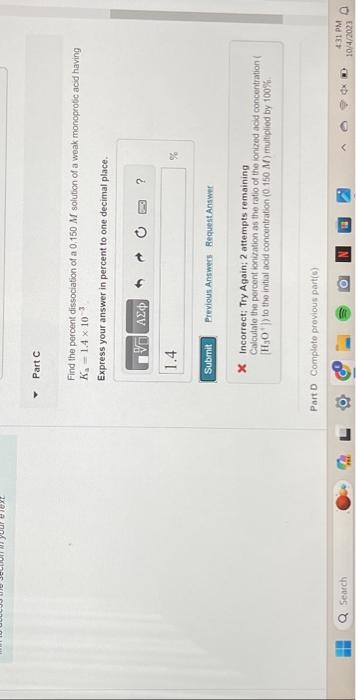 Solved find part c) and then find the pH of part c | Chegg.com Solved find part c) and then find the pH of part c | Chegg.com