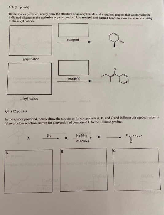 Solved Q1. (10 points) In the spaces provided, neatly draw | Chegg.com