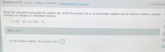 Solved Solve the inequality and graph the solution set. | Chegg.com