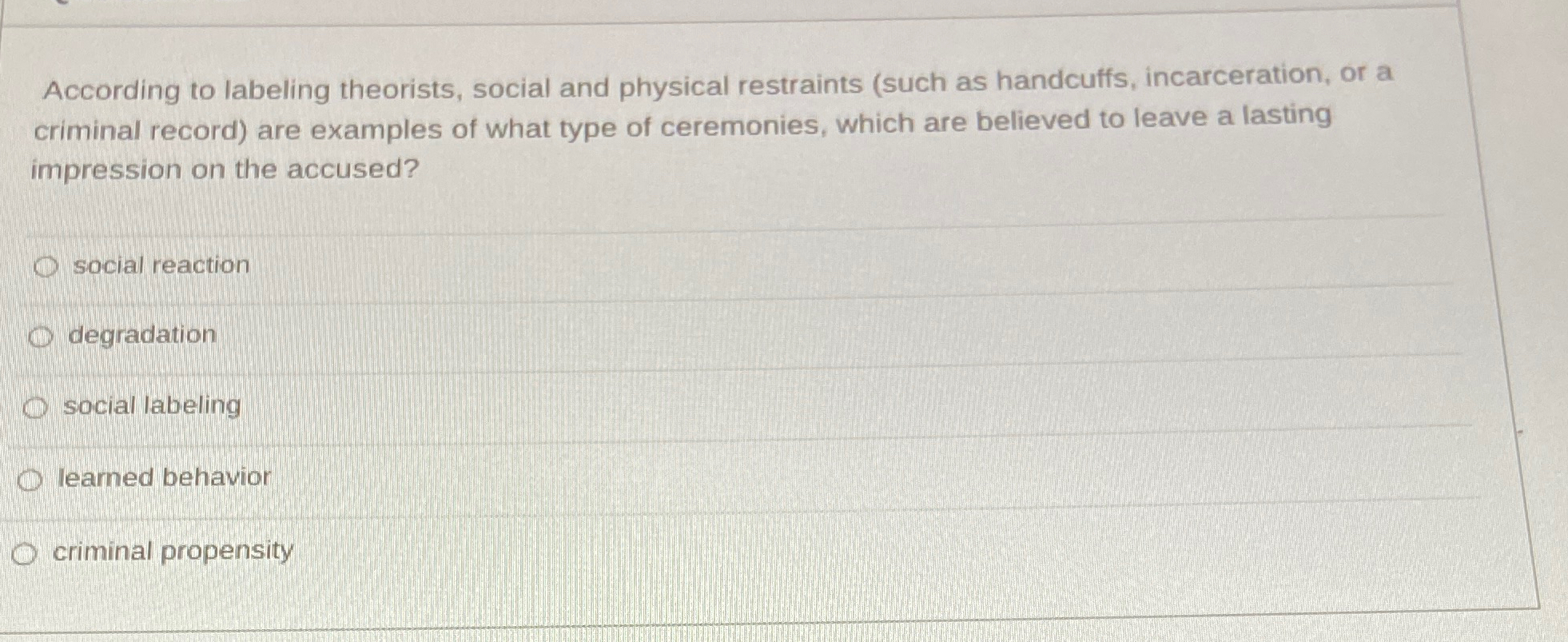Solved According to labeling theorists, social and physical | Chegg.com