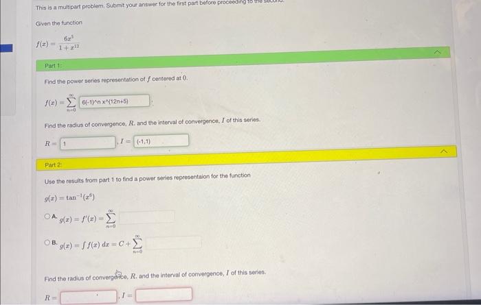 Solved This is a multipart problem. Submit your antwer for | Chegg.com