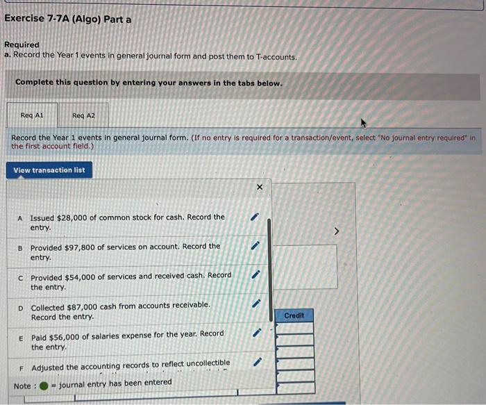 Solved Exercise 7-7A (Algo) Effect of recognizing | Chegg.com