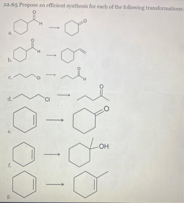 Solved 12.65 Propose an efficient synthesis for each of the | Chegg.com