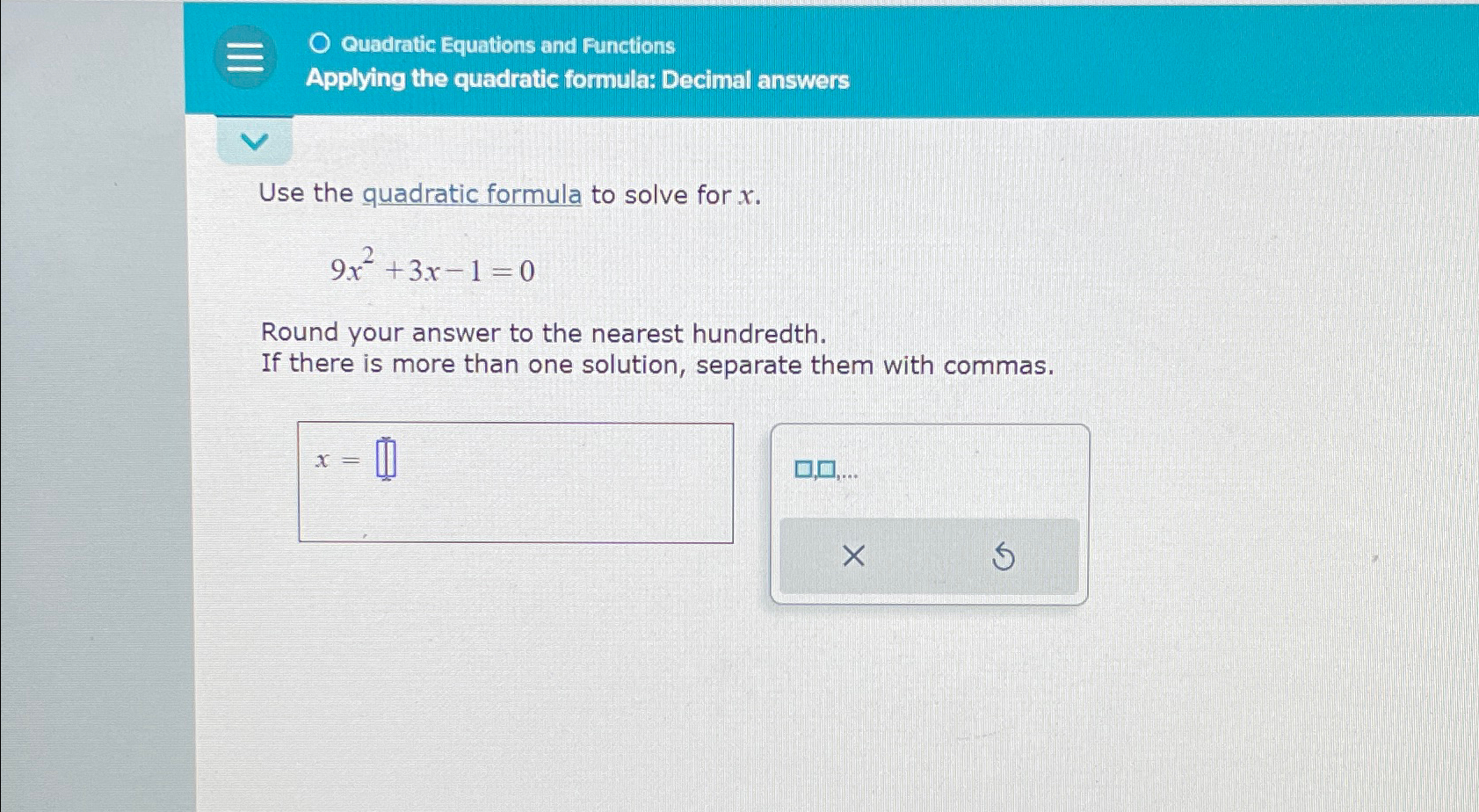 Solved Quadratic Equations and FunctionsApplying the | Chegg.com