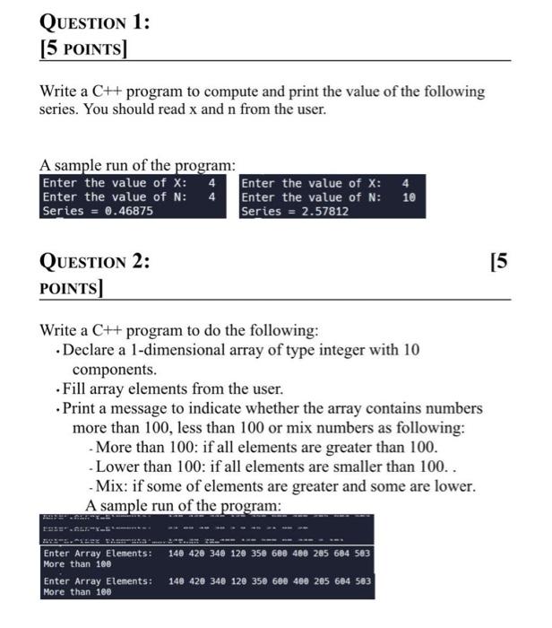 Solved Write a C++ program to compute and print the value of | Chegg.com