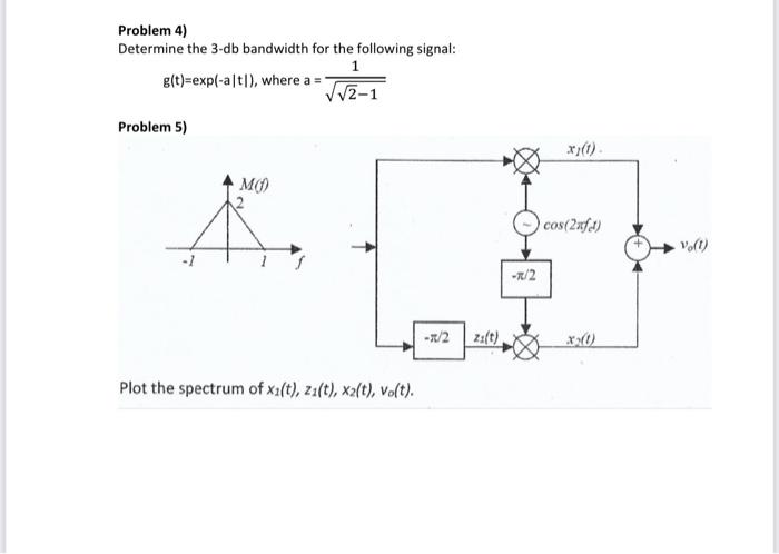 Solved Problem 4 Determine The 3 Db Bandwidth For The