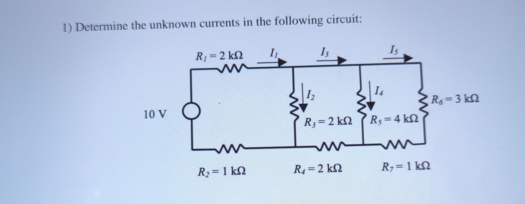 Solved Determine the unknown currents in the following | Chegg.com