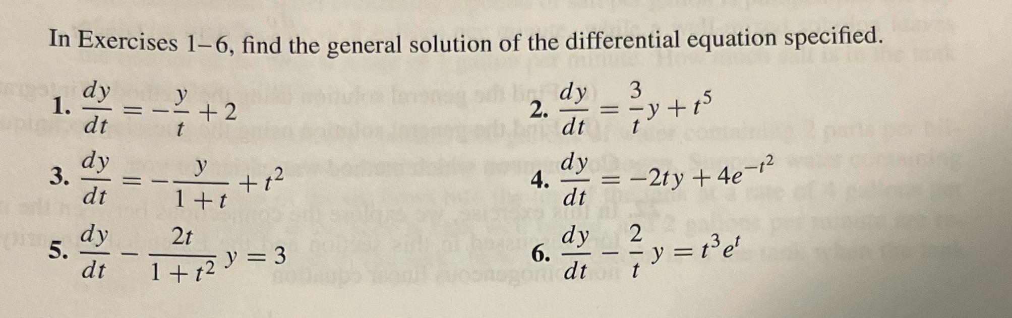Solved n Exercises 1-6, ﻿find the general solution of the | Chegg.com