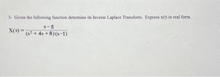 Solved 3- Given the following function determine its Inverse | Chegg.com