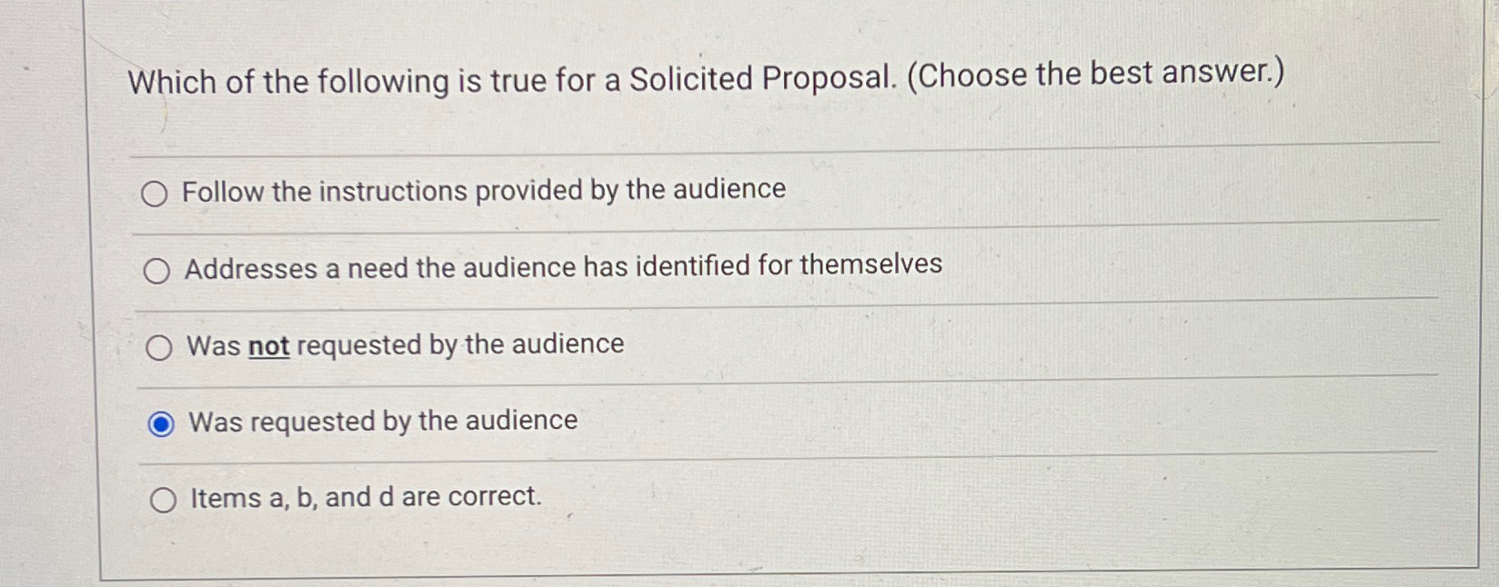Solved Which of the following is true for a Solicited | Chegg.com