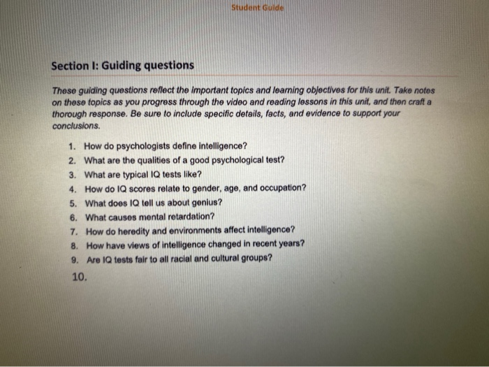 Solved Section 1: Guiding questions These guiding questions | Chegg.com