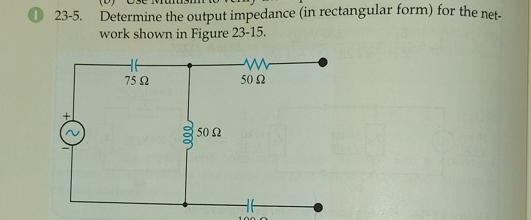 (1) 23-5. ﻿Determine the output impedance (in | Chegg.com