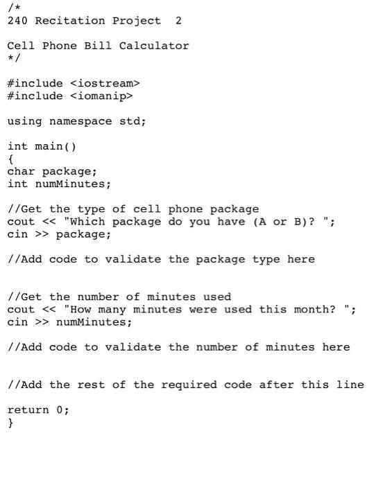 Solved Overview For this recitation project, write a program | Chegg.com