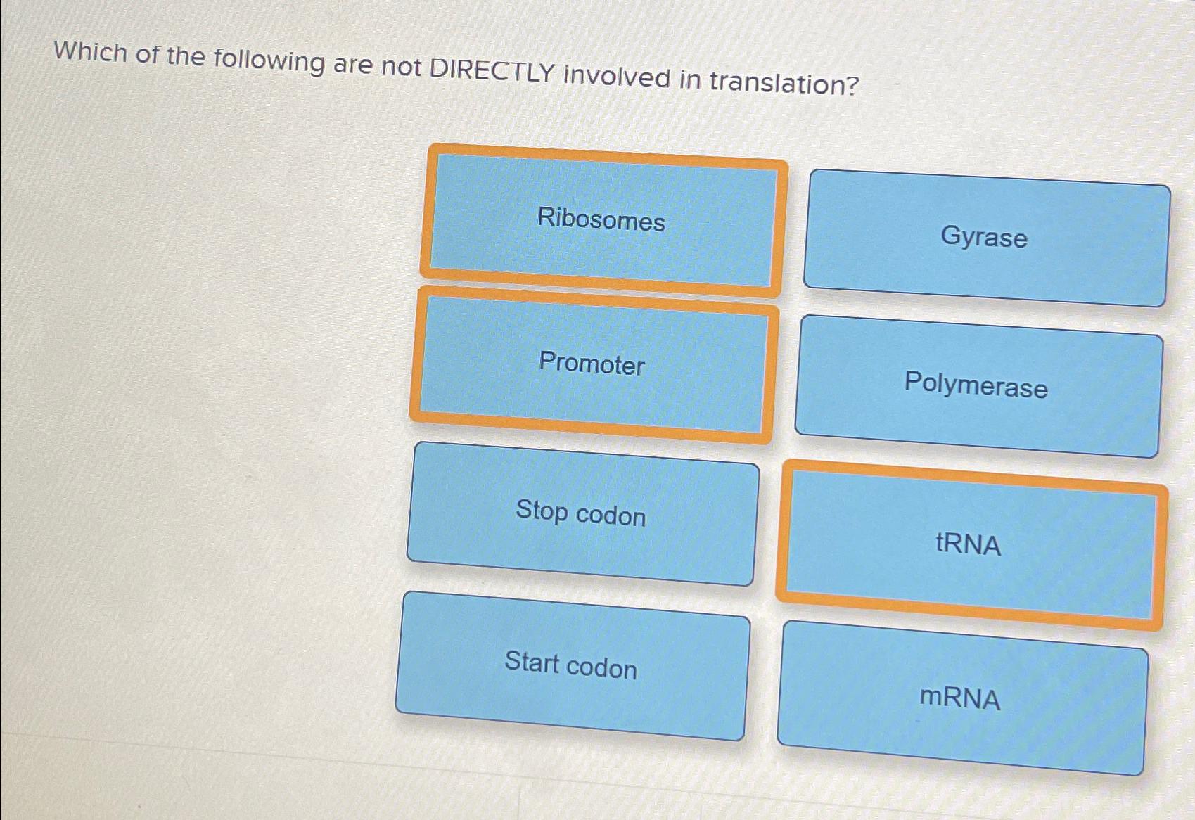 Solved Which of the following are not DIRECTLY involved in | Chegg.com