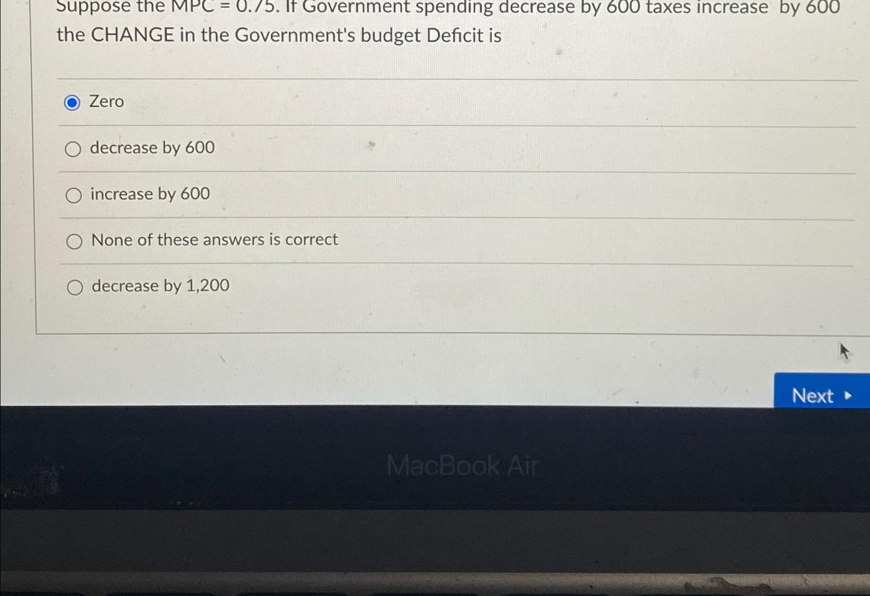 Solved Suppose the MPC =0.15. ﻿If Government spending | Chegg.com