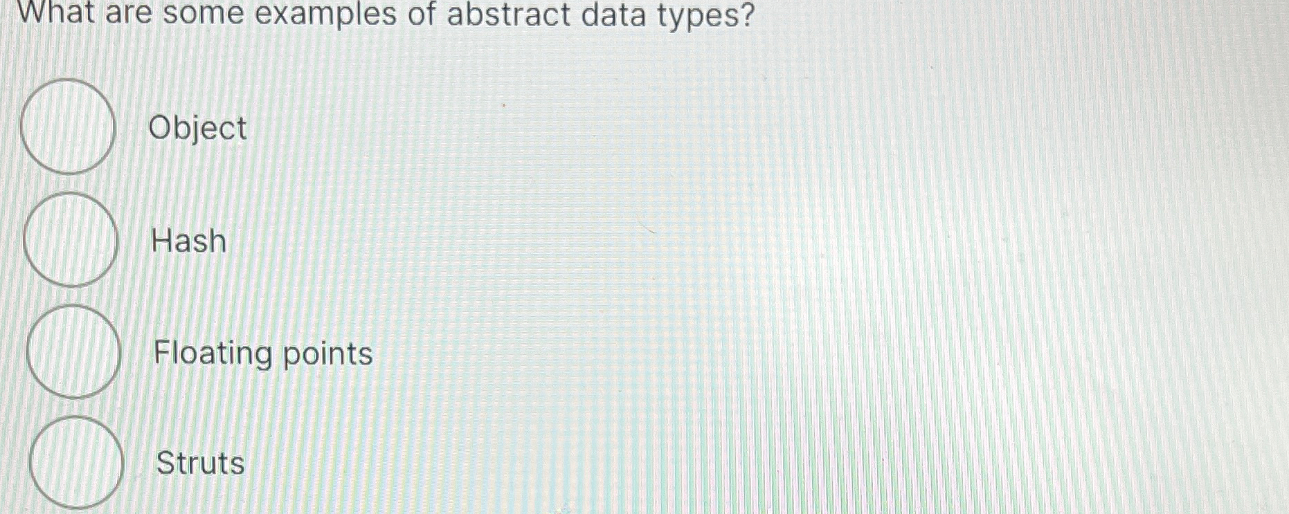Solved What are some examples of abstract data types? | Chegg.com