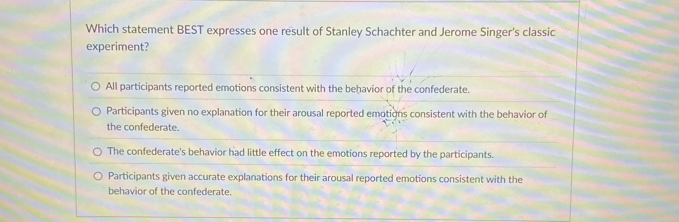 Solved Which statement BEST expresses one result of Stanley | Chegg.com