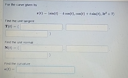 Solved For the curve given | Chegg.com