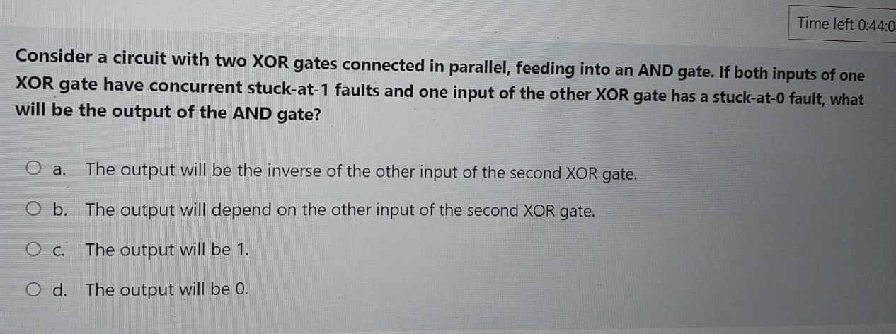 Solved Consider a circuit with two XOR gates connected in | Chegg.com