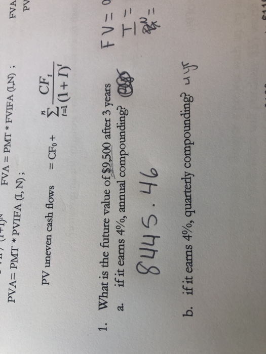 Solved FVA 111) (1+1 FVA = PMT * FVIFA (IN); PVA= PMT * | Chegg.com