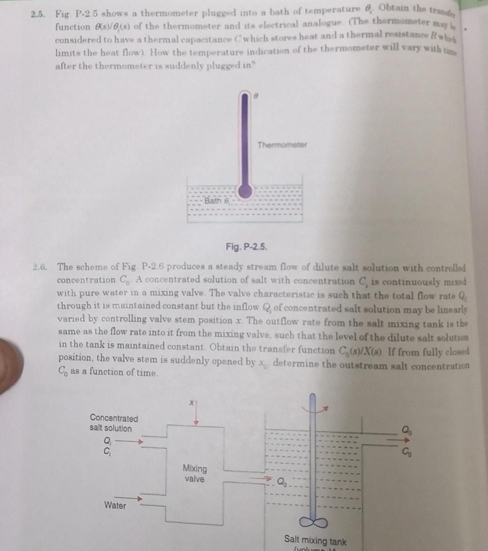 Solved 2.5. ﻿Fig P-2 5 ﻿shows a thermometer plugged into a | Chegg.com