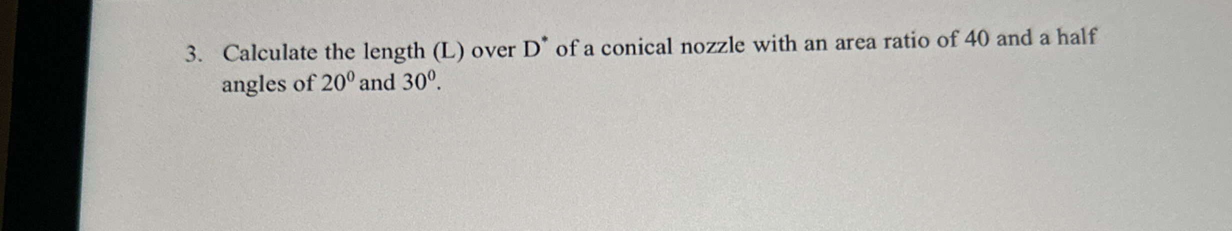Solved Calculate the length ( L ) ﻿over D** ﻿of a conical | Chegg.com