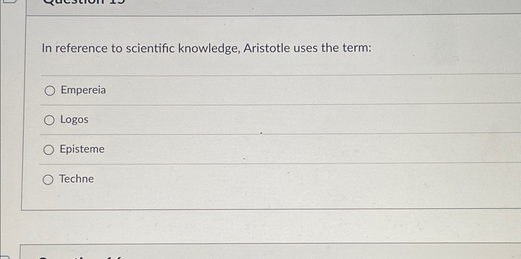 Solved In reference to scientific knowledge, Aristotle uses | Chegg.com